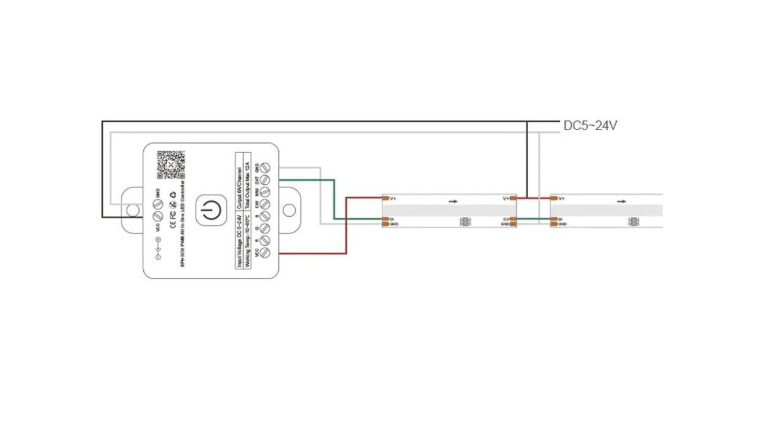 5 Channel | 12A | WiFi & RF | Single colour | CCT | RGB/W | SPI | Pixel ...