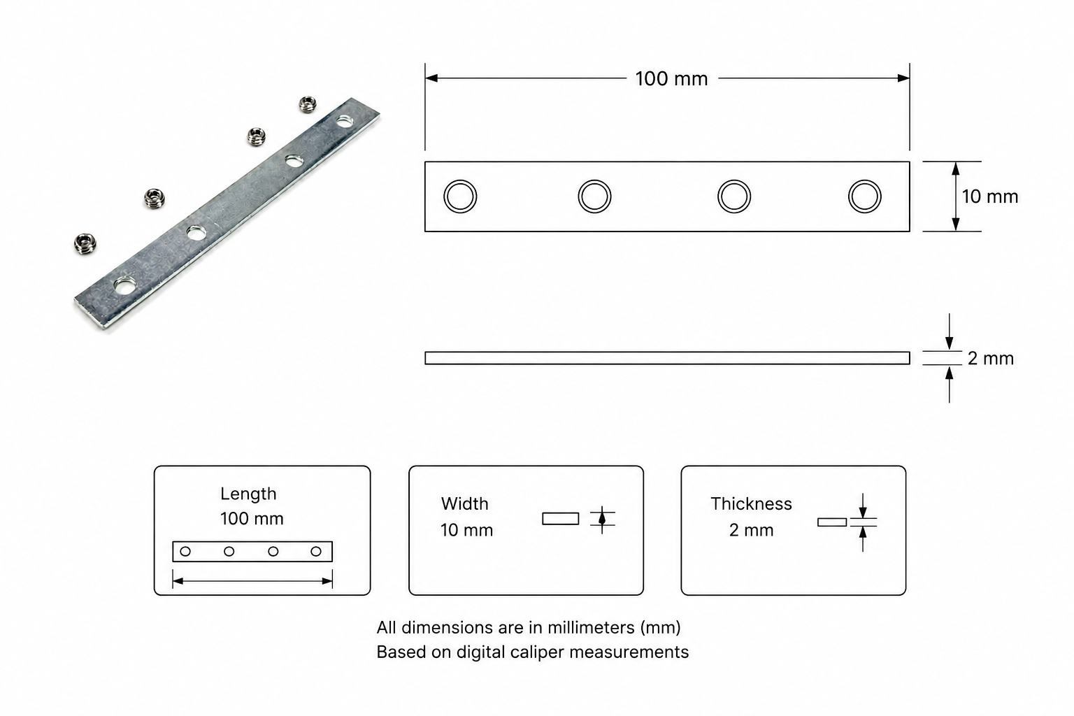 LED Profile - 180° Straight connector with 4 screws - Instyle LED Lighting