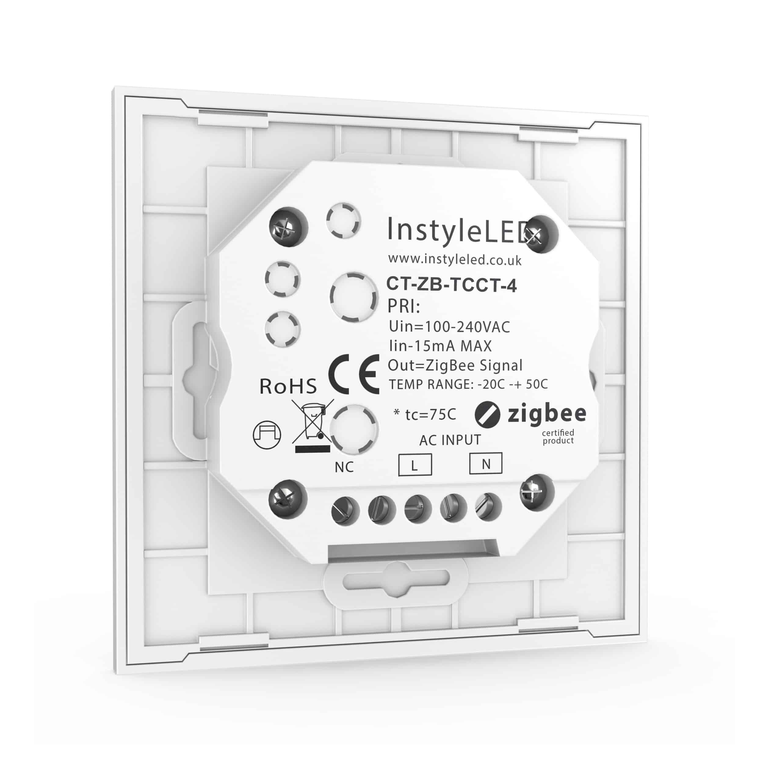 Multizone ZigBee Wall Controller for CCT LED Strip Lightss