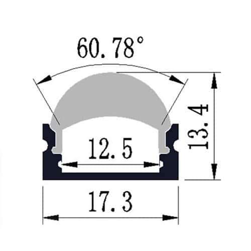 Optic Lens Profile for LED Strip Lights