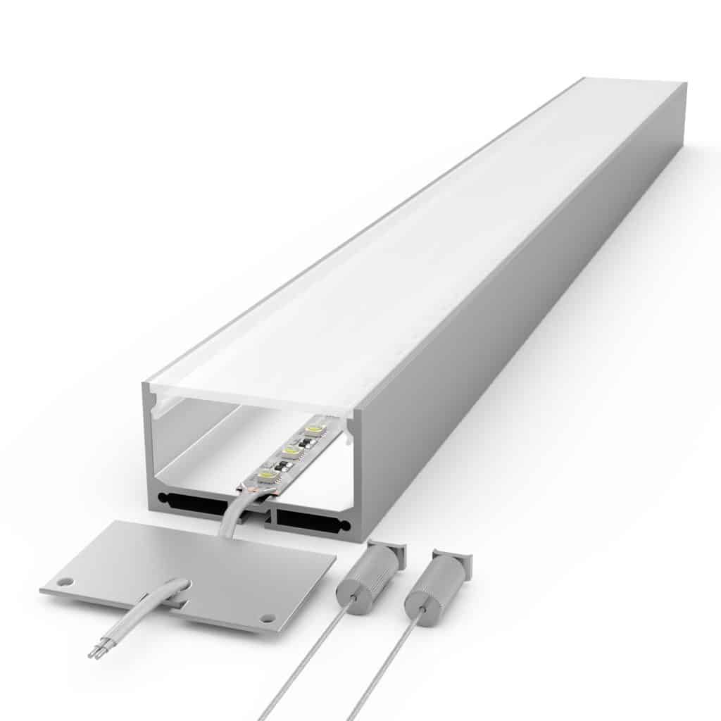 Large Suspended LED Range | sturdy aluminium/polycarbonate build